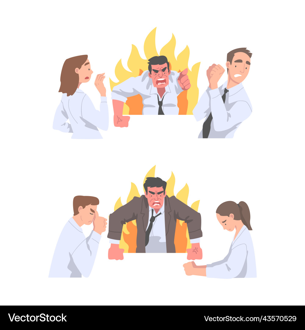 Furious chief screaming and yelling in anger Vector Image