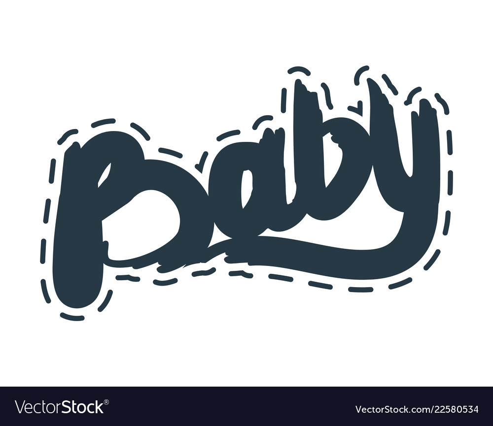 Baby bordered text isolated on white background Vector Image Baby bordered text isolated on white background Vector Image