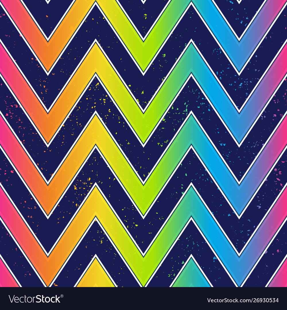 Bright zigzag seamless pattern with grunge effect Vector Image