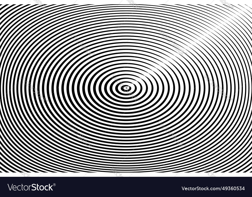 Concentric oval lines pattern Royalty Free Vector Image