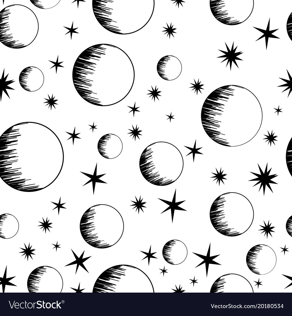 Space planets pattern Royalty Free Vector Image