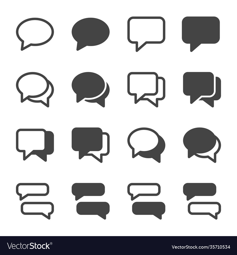 Speech bubble icon set Royalty Free Vector Image Speech bubble icon set Royalty Free Vector Image