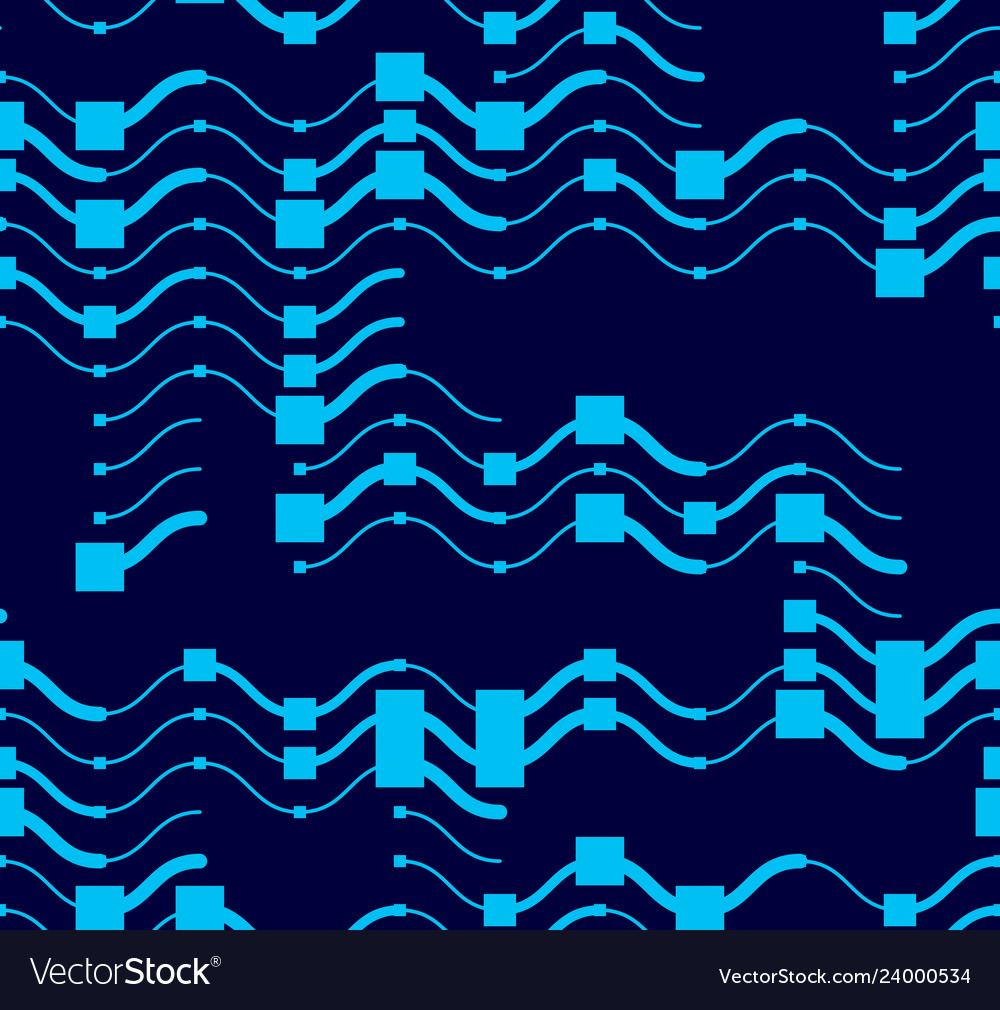 Wavy technical lines seamless pattern abstract Vector Image