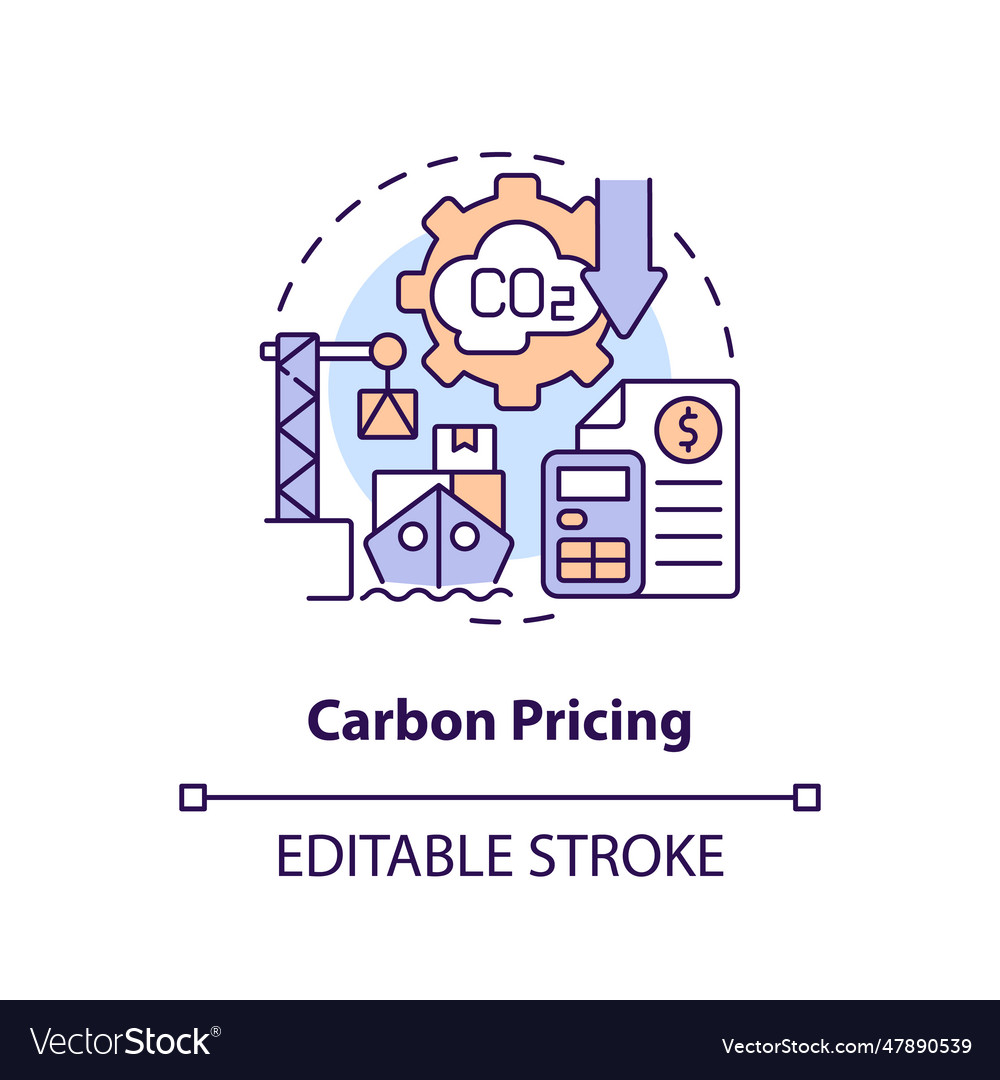 2d carbon pricing concept icon Royalty Free Vector Image 2d carbon pricing concept icon Royalty Free Vector Image