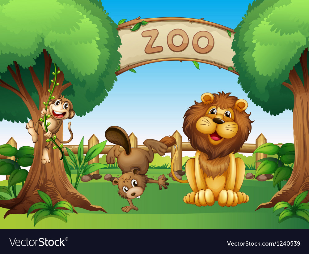 Animals in zoo Royalty Free Vector Image - VectorStock
