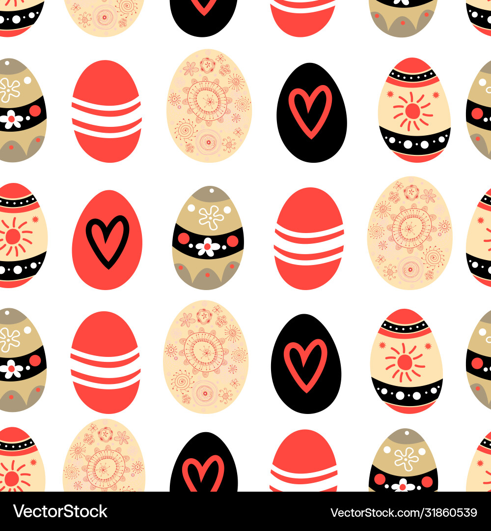 Easter pattern with eggs Royalty Free Vector Image