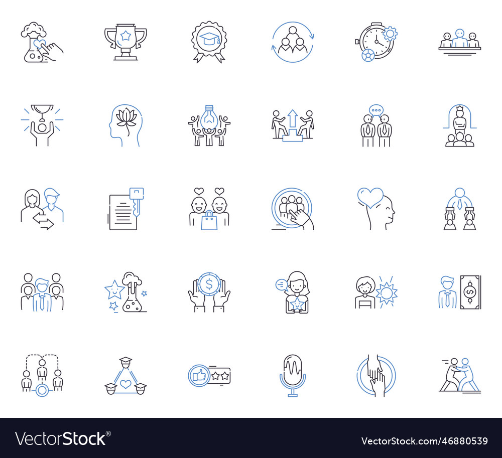 Executive training line icons collection Vector Image Executive training line icons collection Vector Image