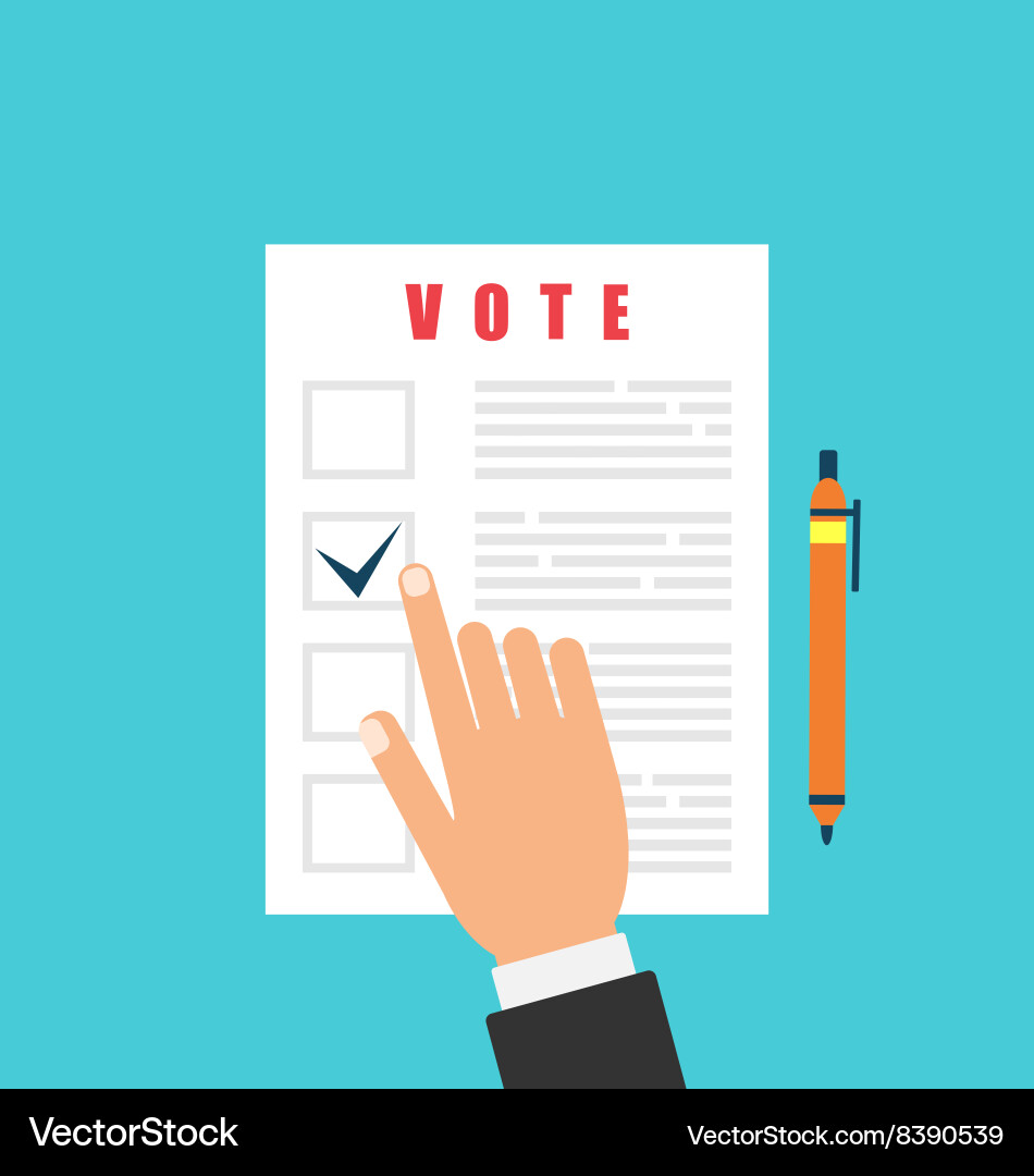 Human and ballot papers election and voting Vector Image
