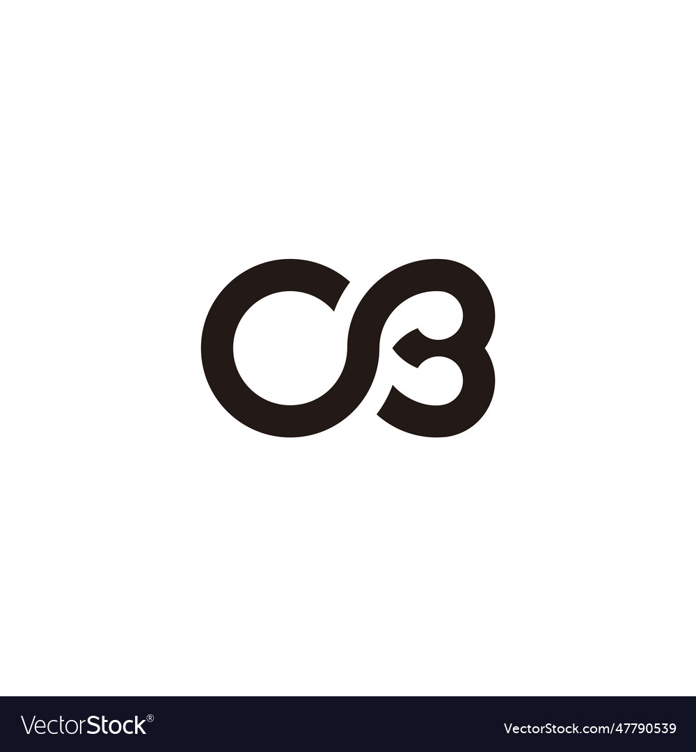 Letter cb linked loop logo Royalty Free Vector Image