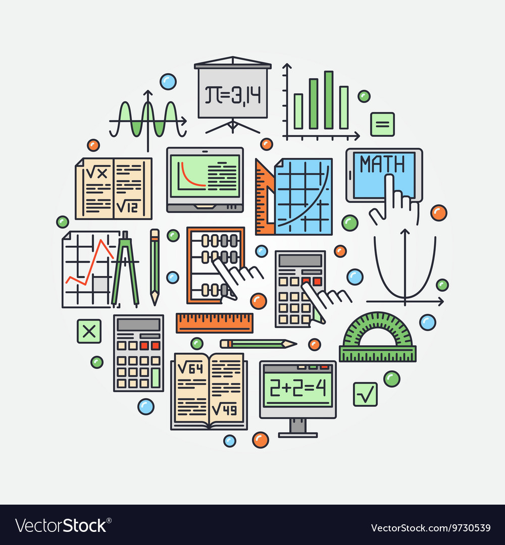 Math Round Royalty Free Vector Image VectorStock