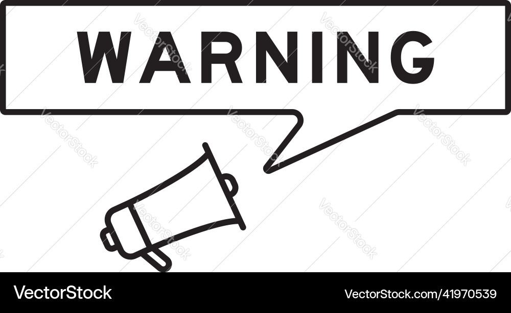 Megaphone icon with speech bubble in word warning Vector Image