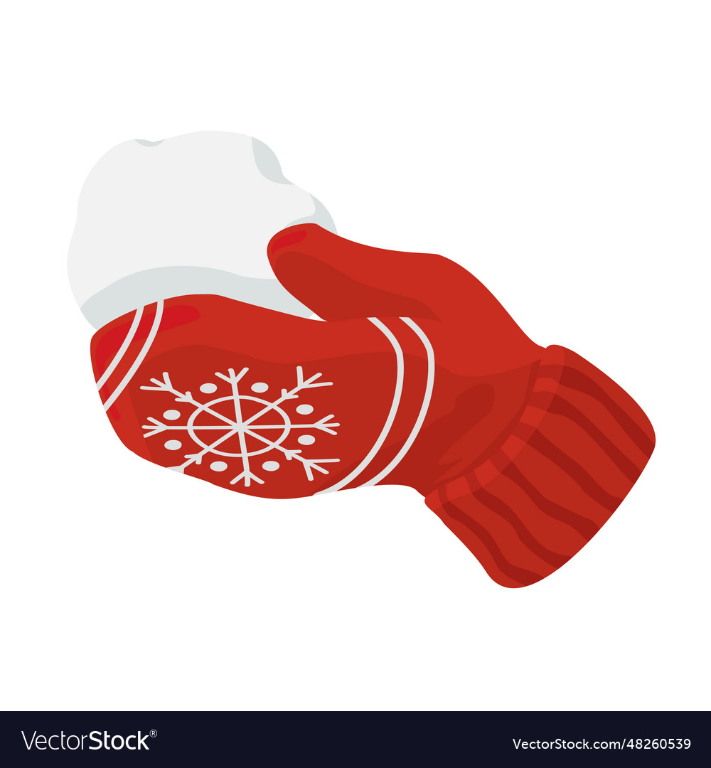 Mitten and snowball Royalty Free Vector Image - VectorStock