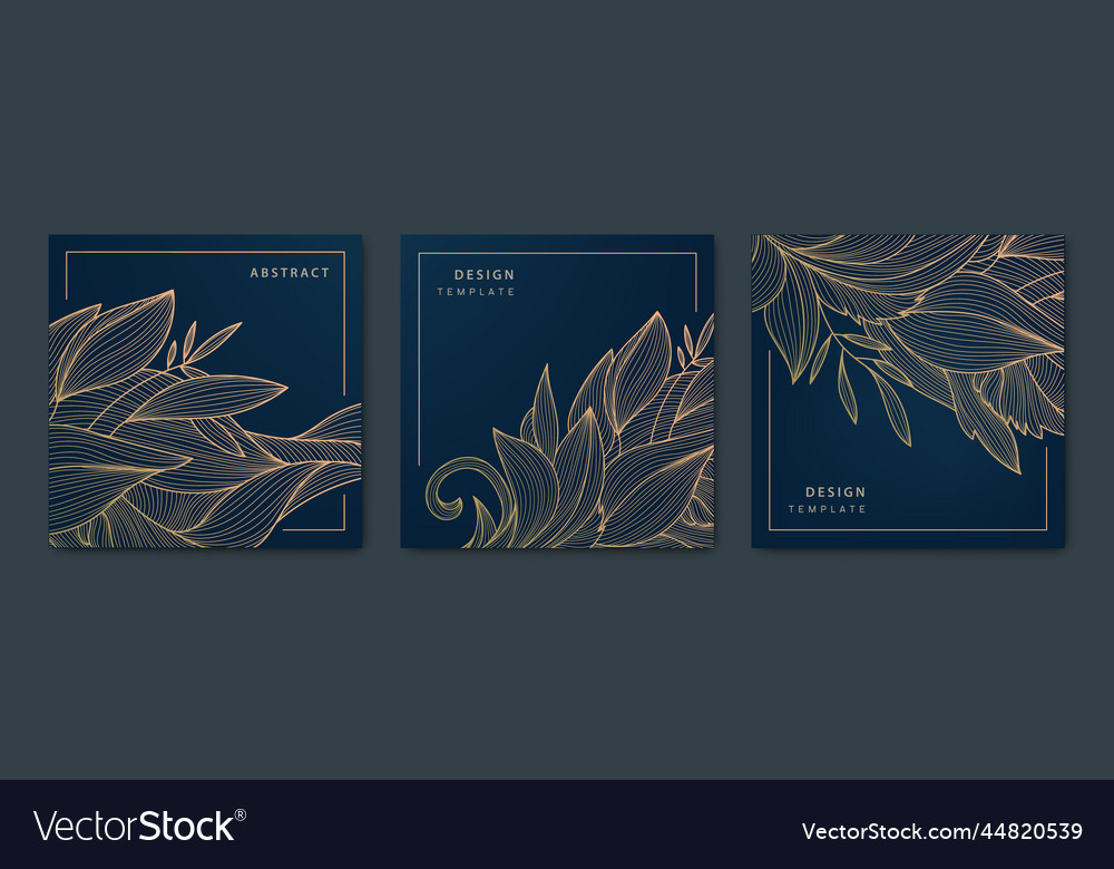 Set of abstract luxury golden square cards Vector Image Set of abstract luxury golden square cards Vector Image