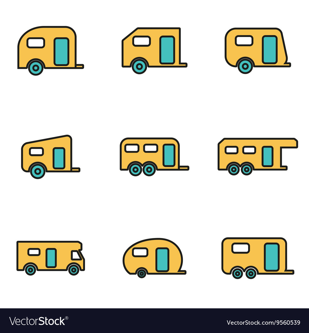 Trendy flat line icon pack for designers Vector Image Trendy flat line icon pack for designers Vector Image
