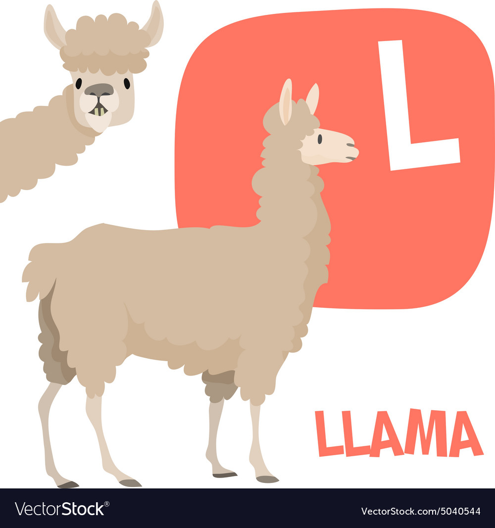Funny cartoon animals alphabet letter set Vector Image
