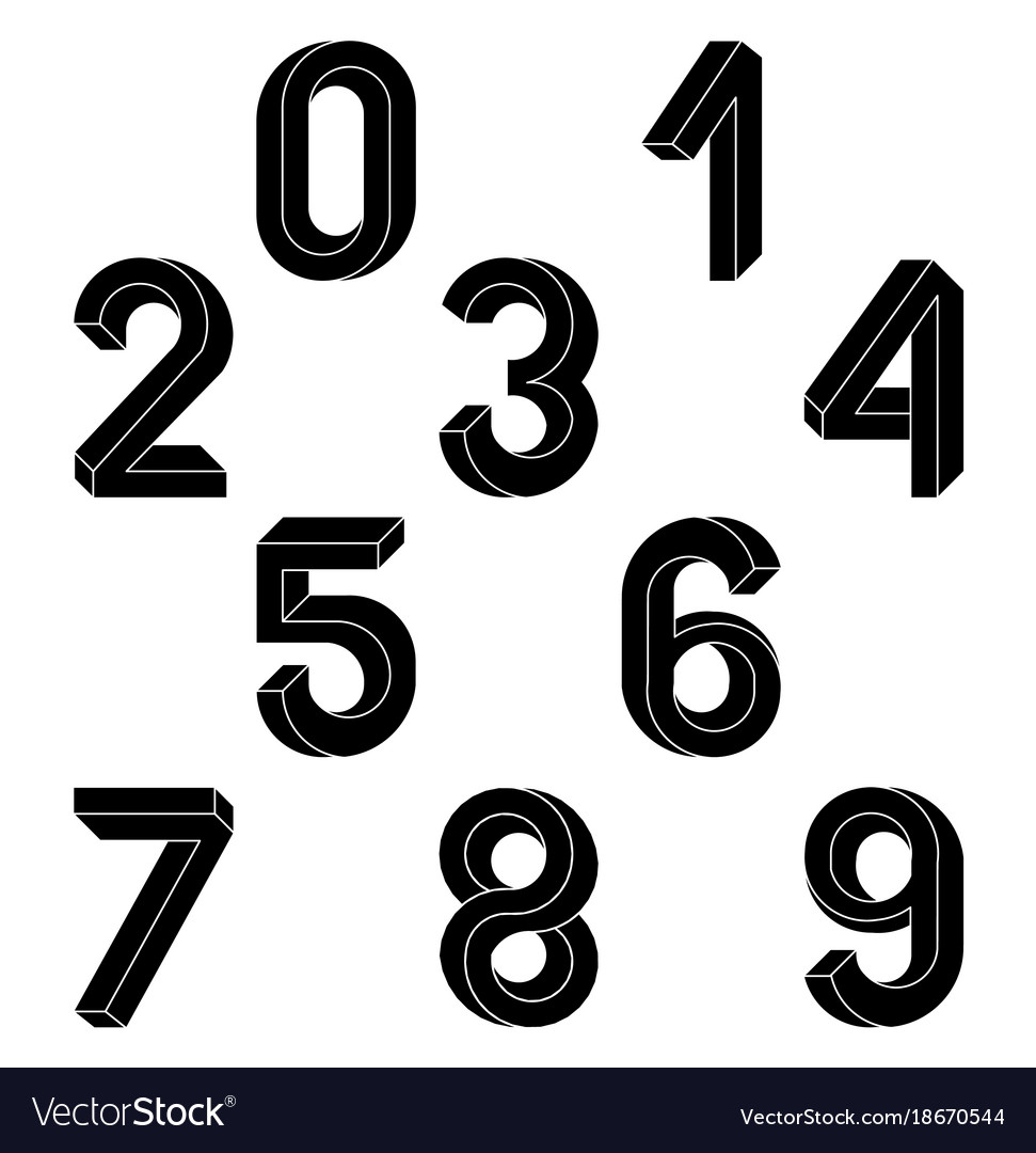 Impossible geometry numbers Royalty Free Vector Image
