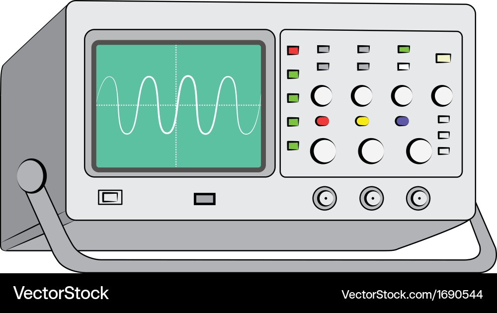 Oscilloscopetest instrument Royalty Free Vector Image