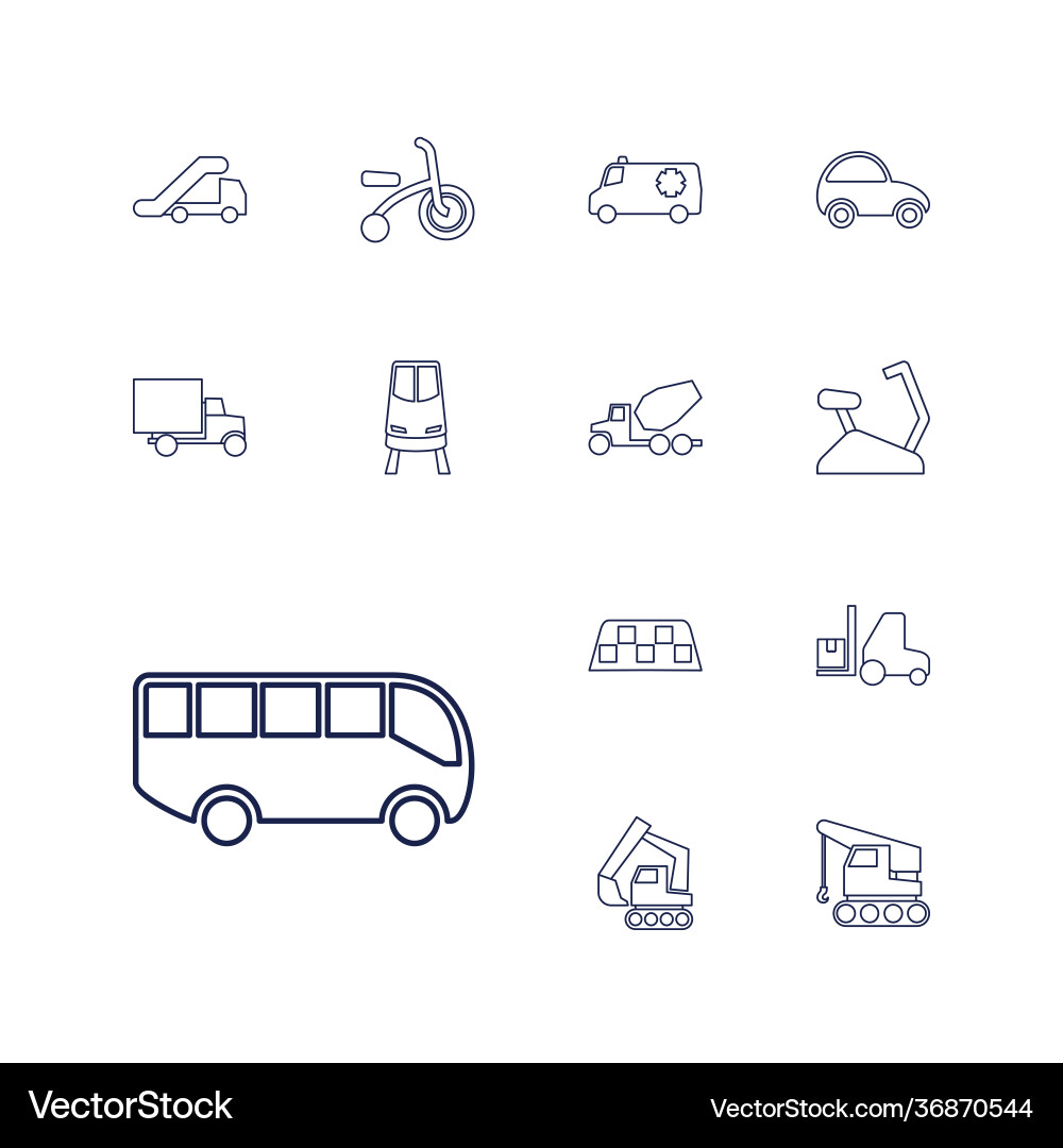 Vehicle icons Royalty Free Vector Image - VectorStock