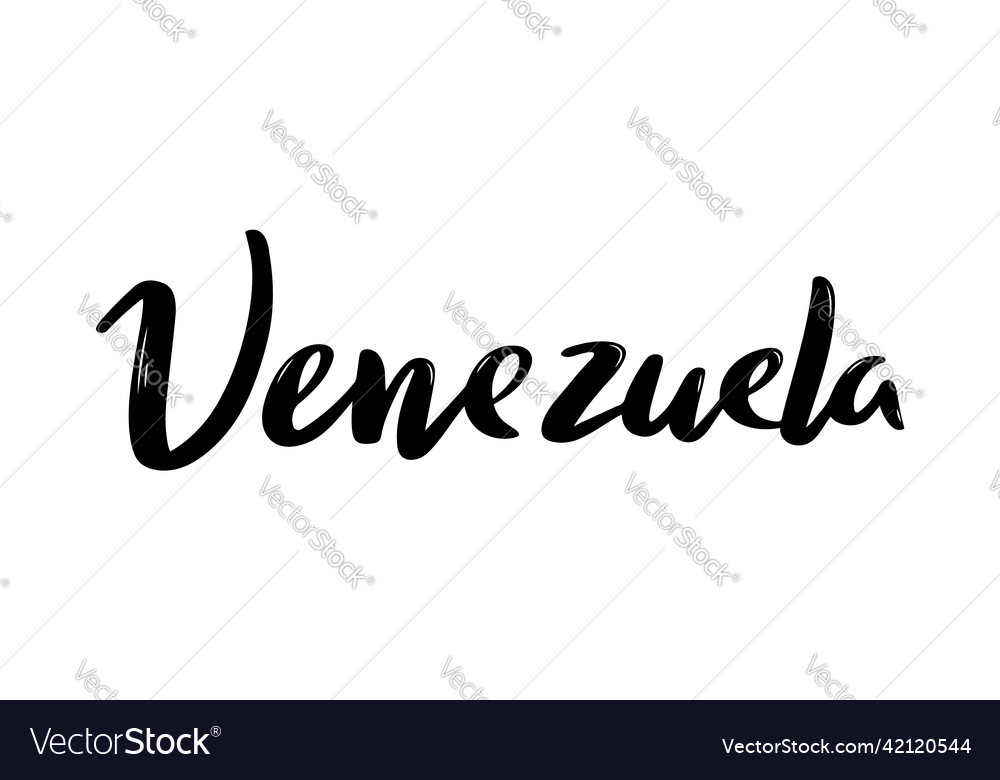 Venezuela lettering handwritten name of country Vector Image