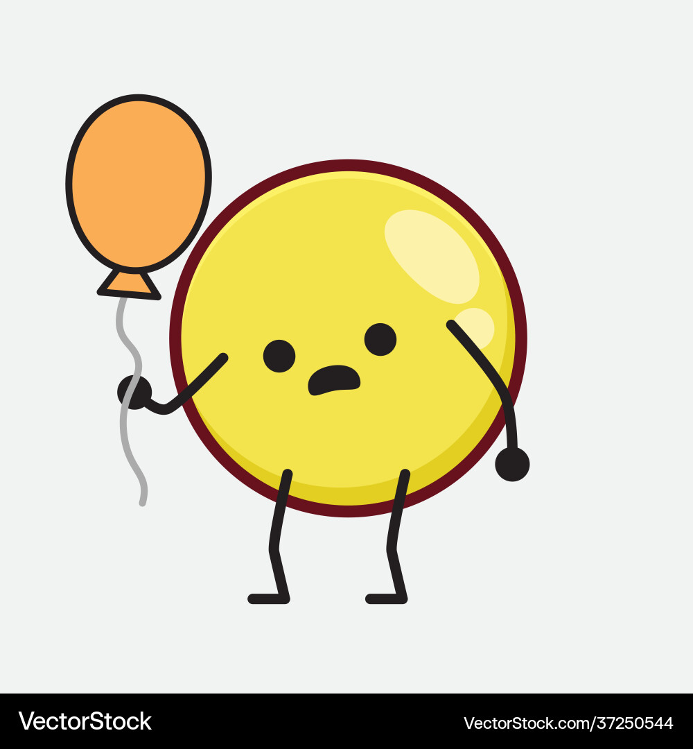 Yellow emoji cute character with simple face Vector Image