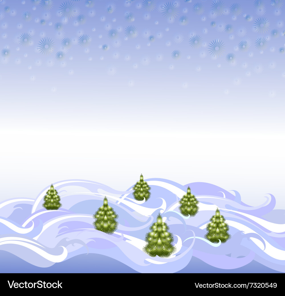 Background landscape with christmas trees Vector Image