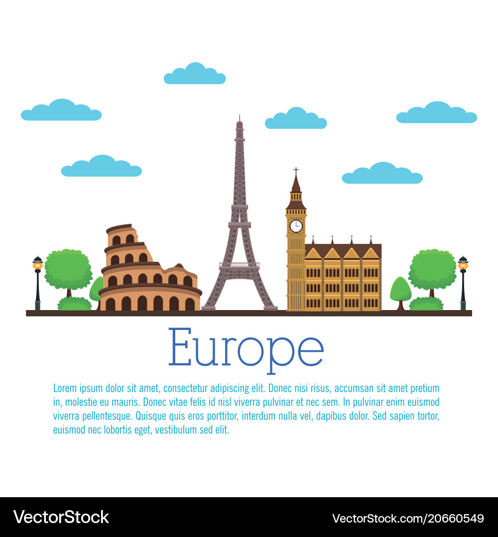Europe travel infographic Royalty Free Vector Image