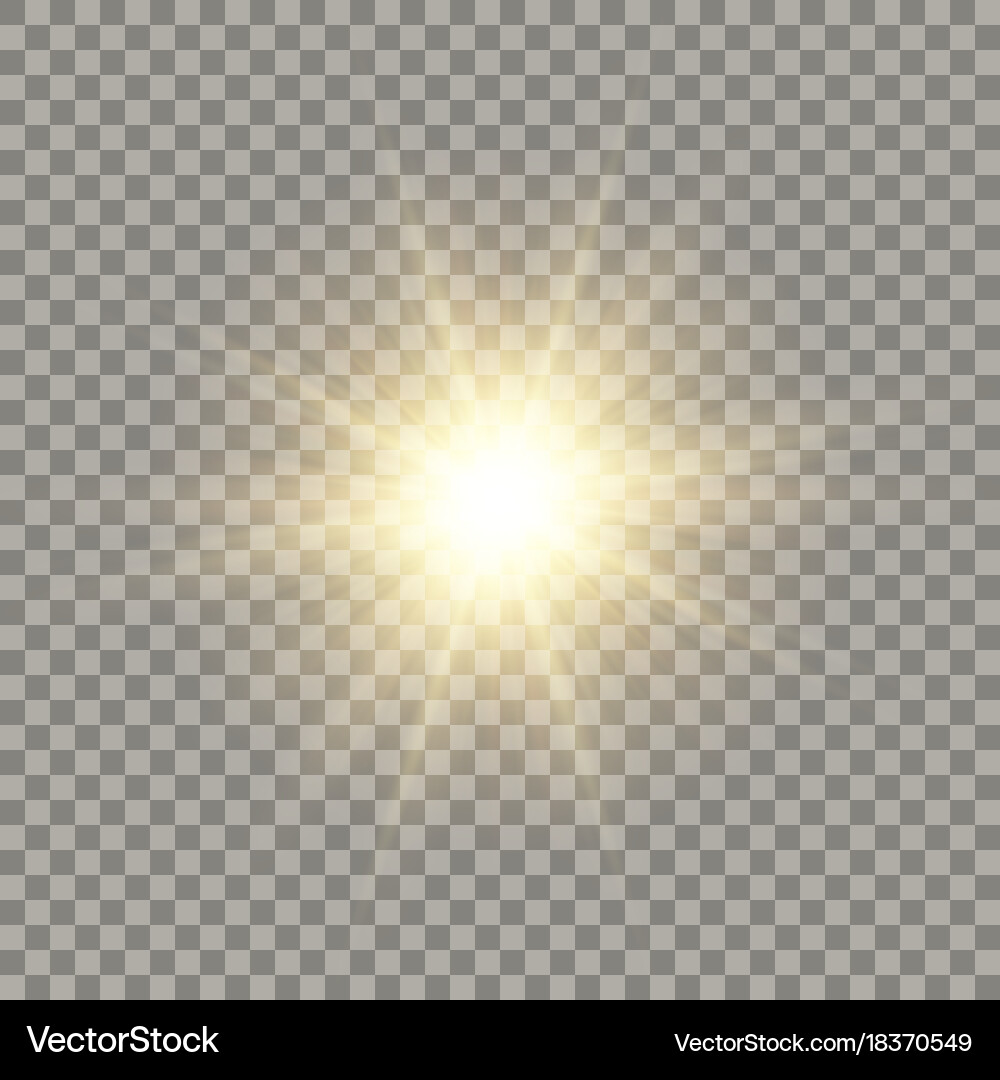 Golden shining sun Royalty Free Vector Image - VectorStock