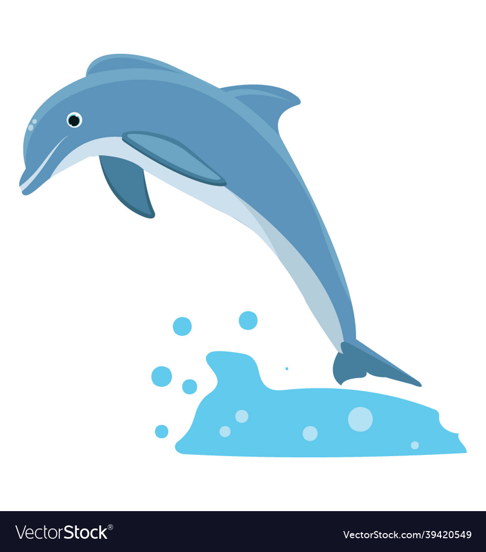 Jumping dolphin Royalty Free Vector Image - VectorStock