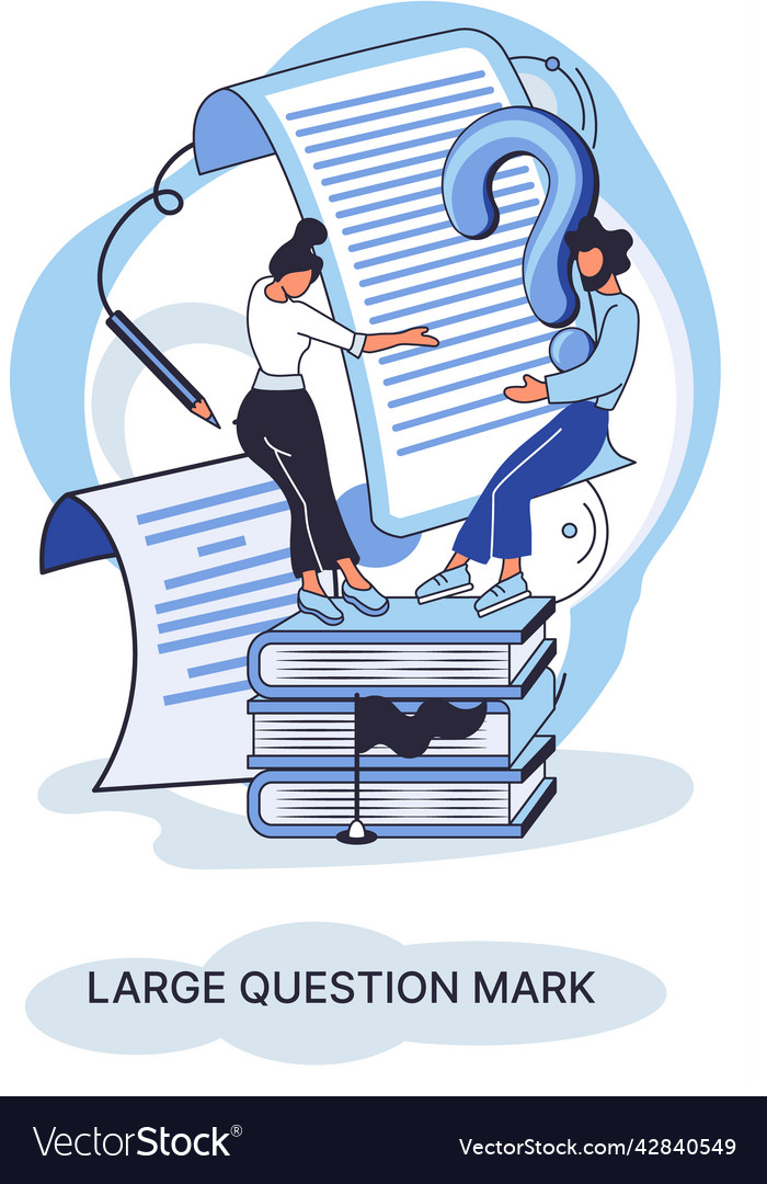 Ladge question mark problem and solution concept Vector Image