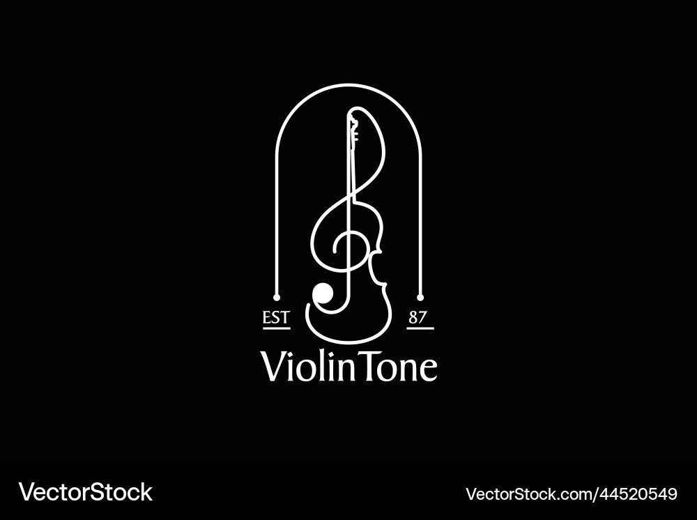 Violin and note logo Royalty Free Vector Image