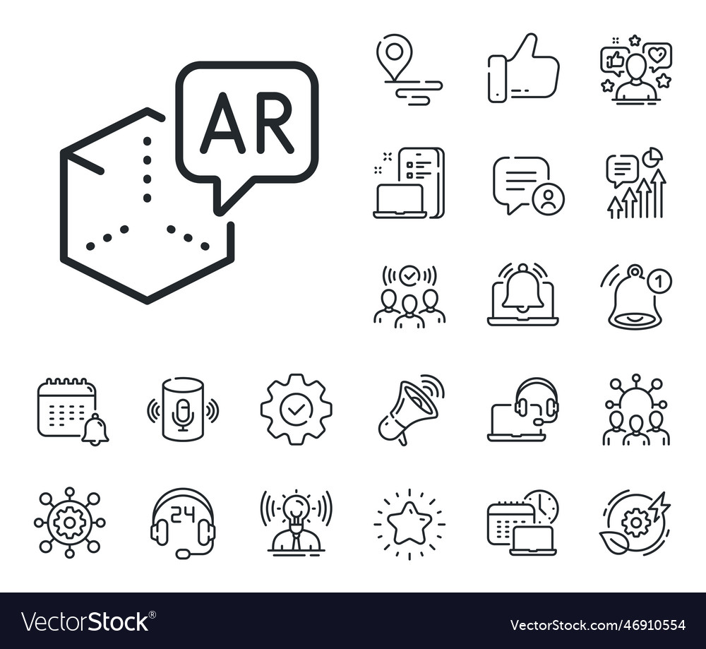 Augmented reality line icon vr simulation sign Vector Image Augmented reality line icon vr simulation sign Vector Image