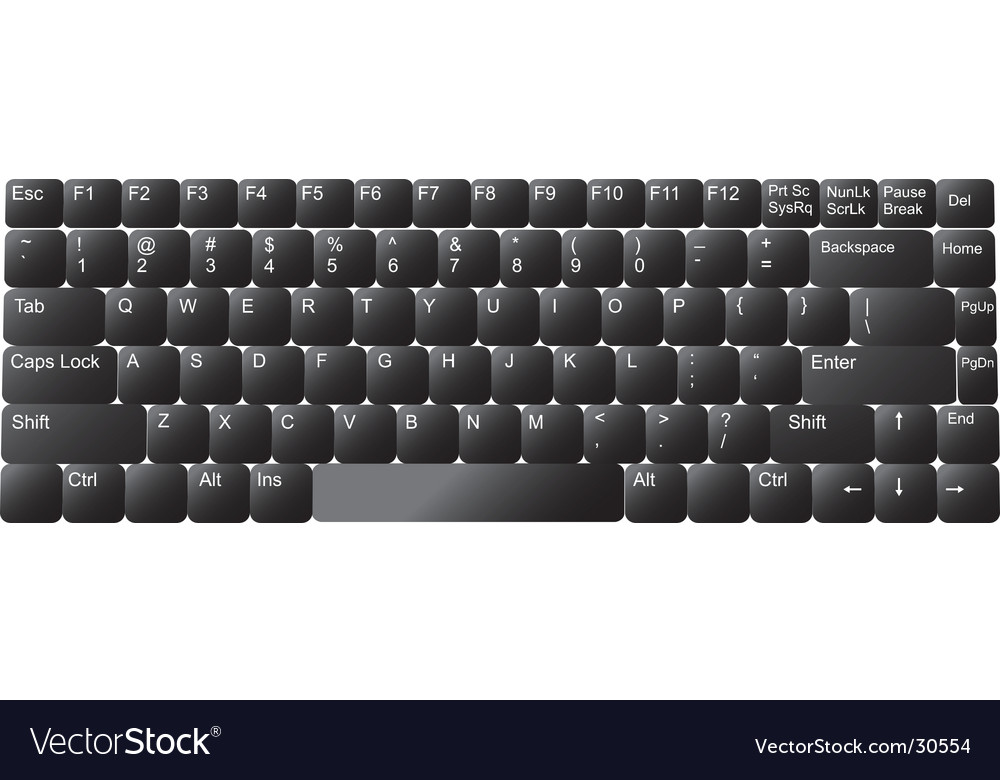 Black keyboard Royalty Free Vector Image - VectorStock
