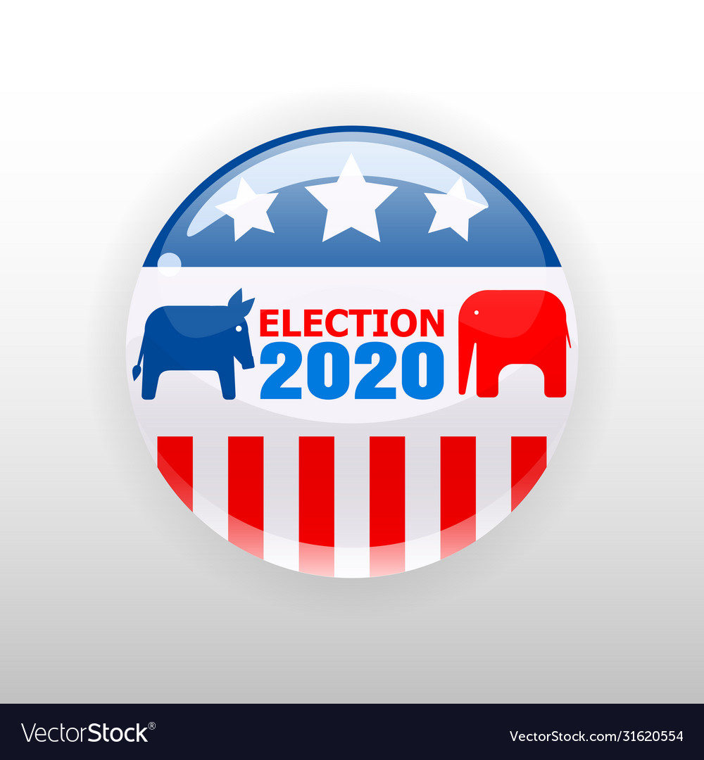 Election 2020 vote united states america button Vector Image Election 2020 vote united states america button Vector Image