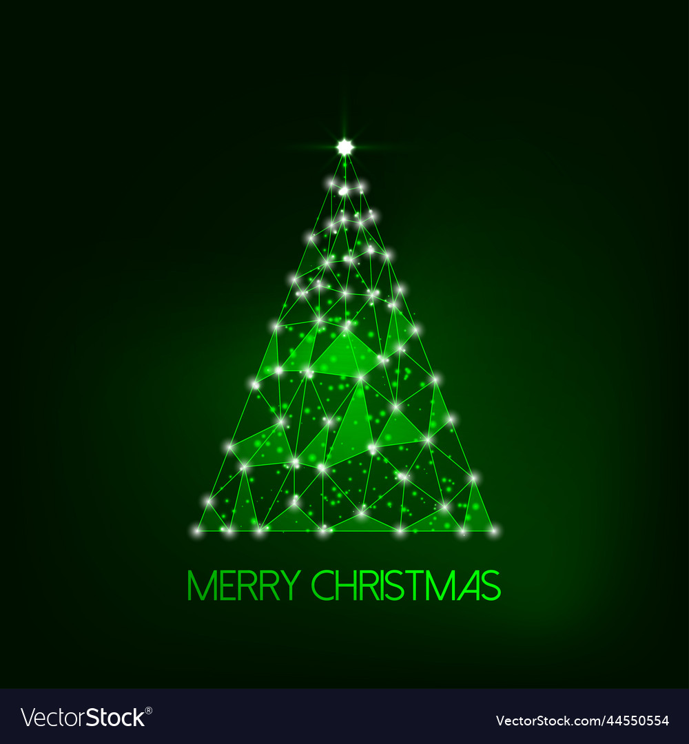 Futuristic glowing low polygonal christmas tree Vector Image Futuristic glowing low polygonal christmas tree Vector Image