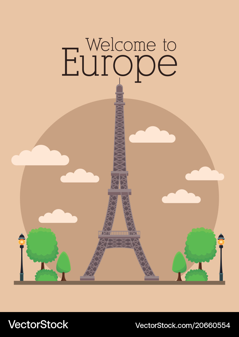 Welcome to europe Royalty Free Vector Image - VectorStock