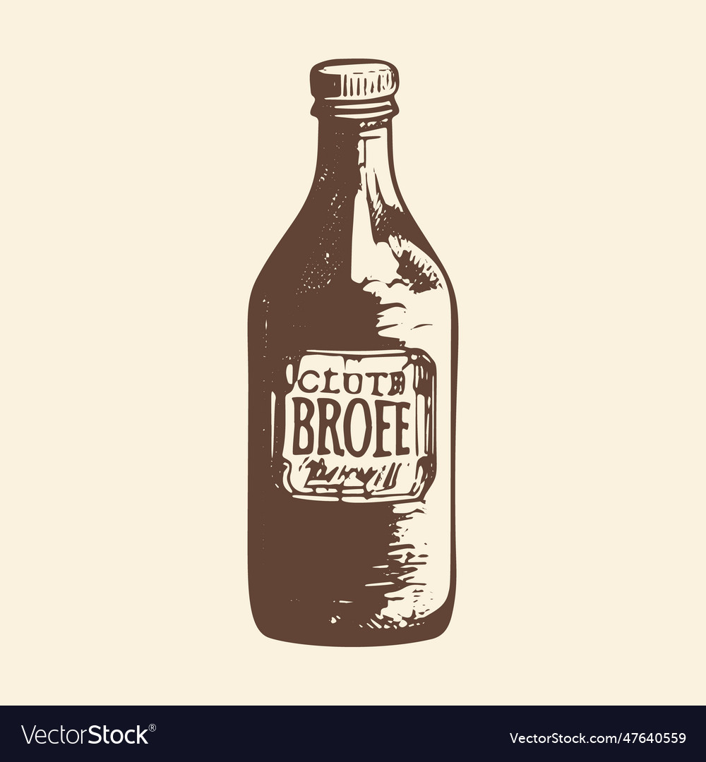 Crafted elixir beer bottle Royalty Free Vector Image
