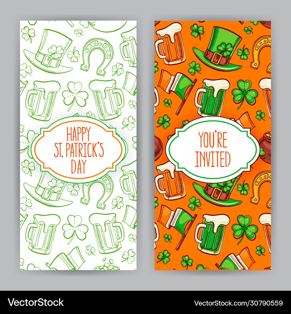 Greeting cards for st patricks day Royalty Free Vector Image