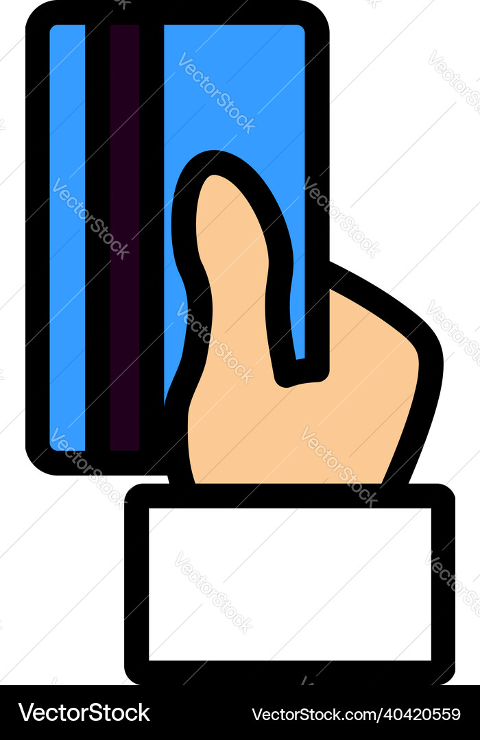 Hand hold crdit card icon Royalty Free Vector Image