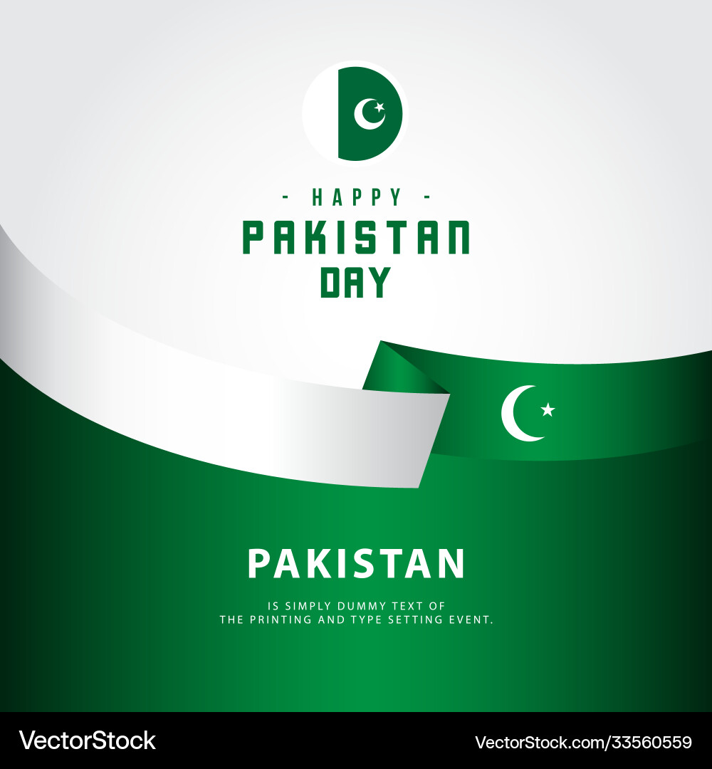 Happy pakistan day template design Royalty Free Vector Image