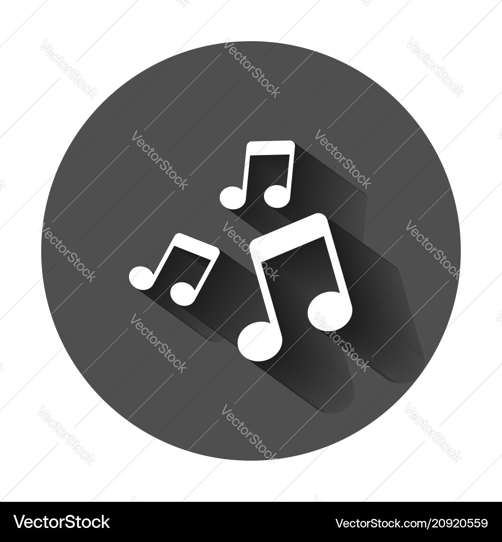 Music note icon in flat style sound media Vector Image