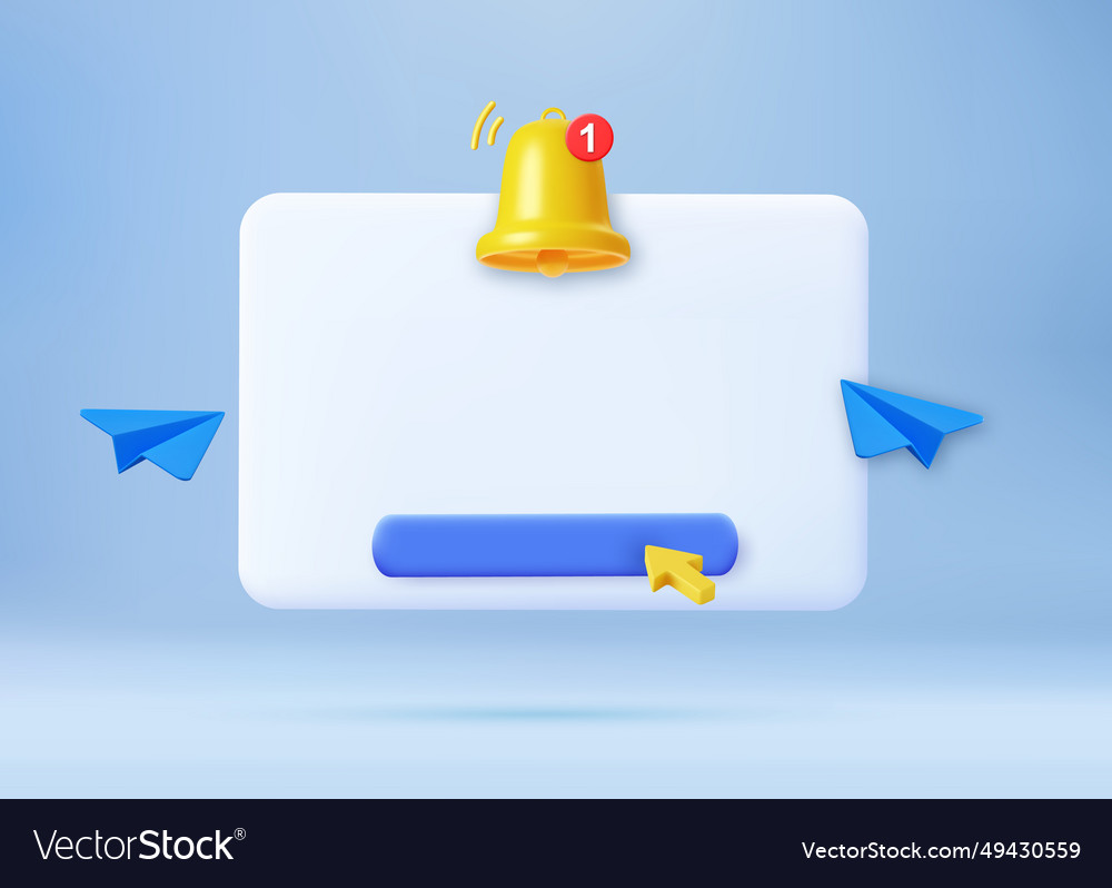 Notification 3d icon Royalty Free Vector Image