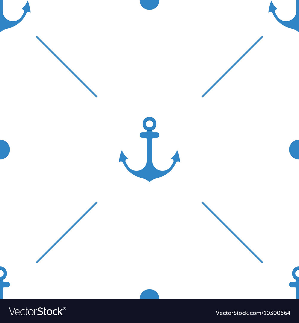 Anchor seamless pattern flat design Royalty Free Vector