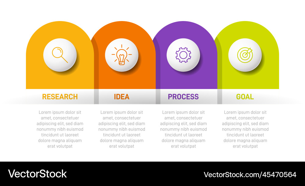 Vertical infographic design with icons and 4 Vector Image