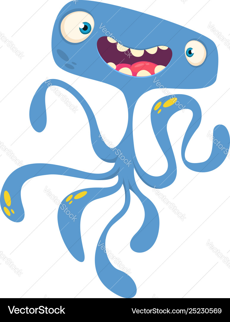 Funny Cartoon Monster Alien Royalty Free Vector Image