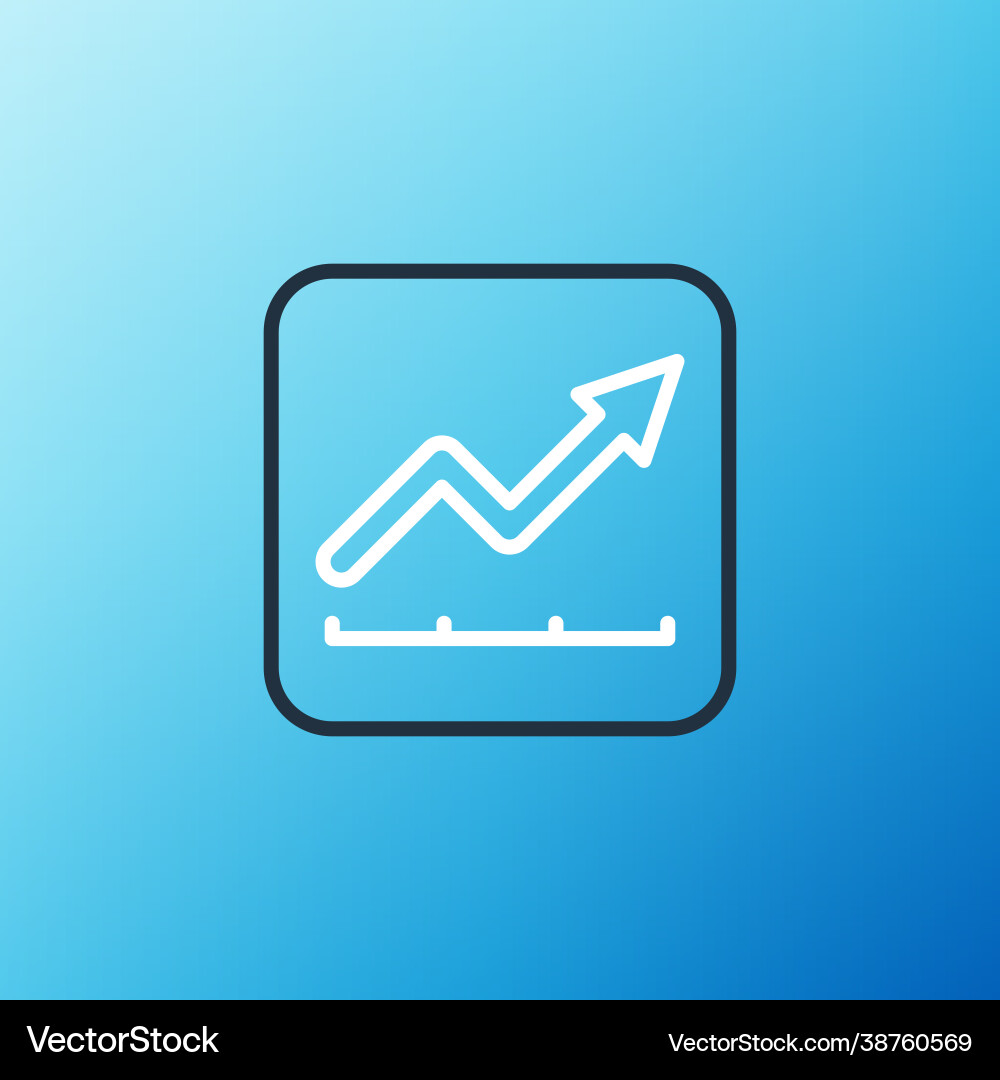 Line financial growth increase icon isolated Vector Image