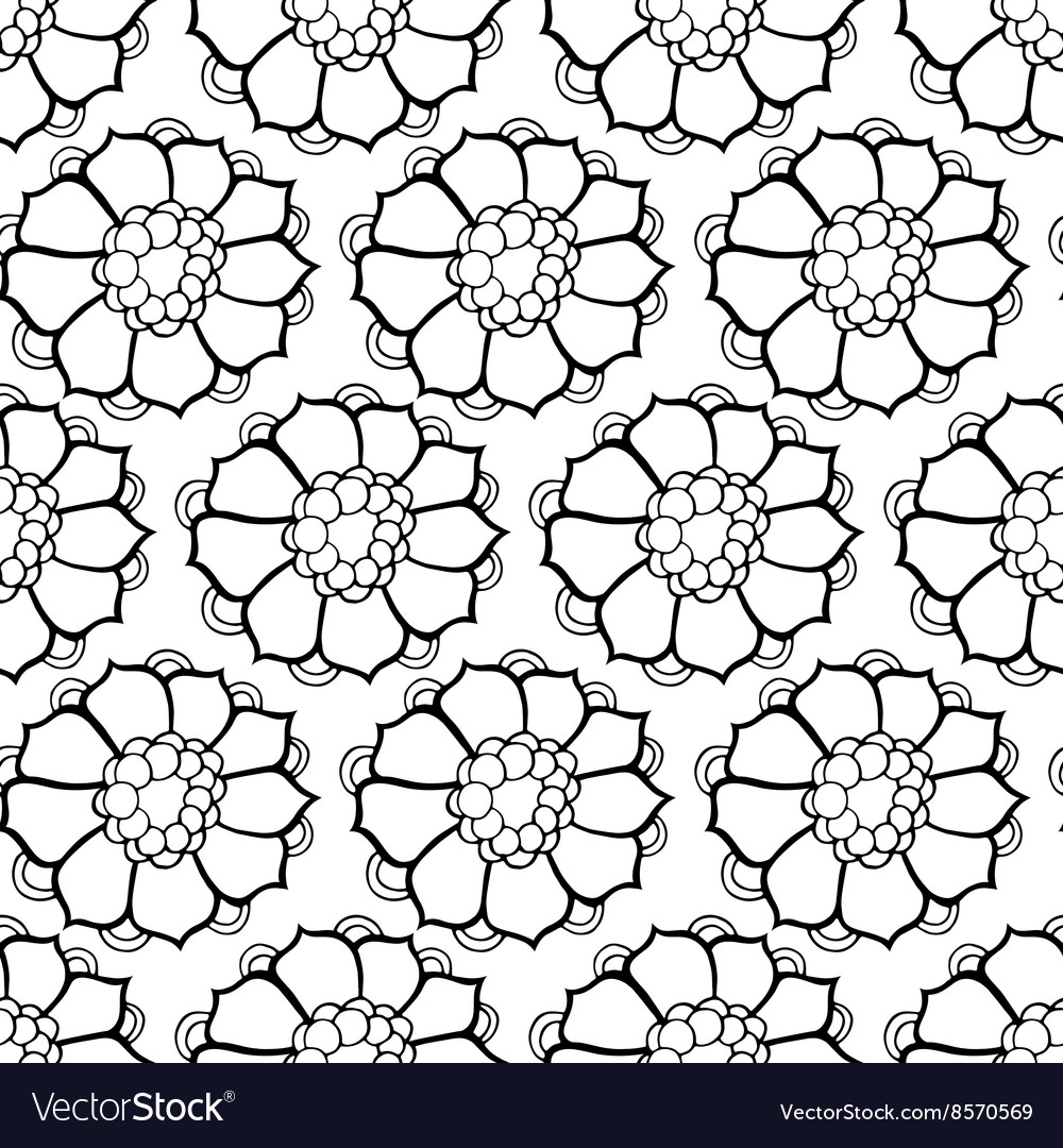 Pattern with abstract flowers Royalty Free Vector Image