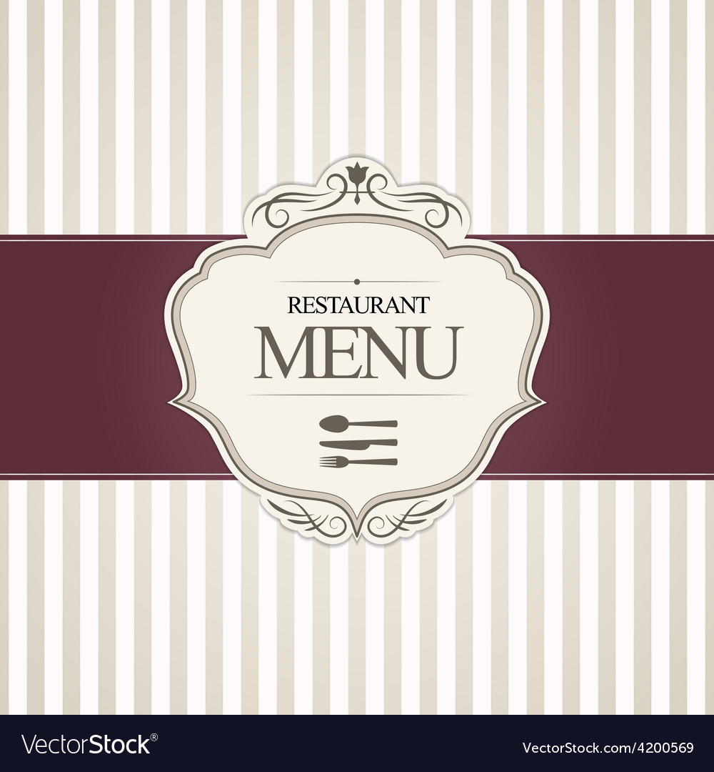Restaurant Menu Cover Design Royalty Free Vector Image