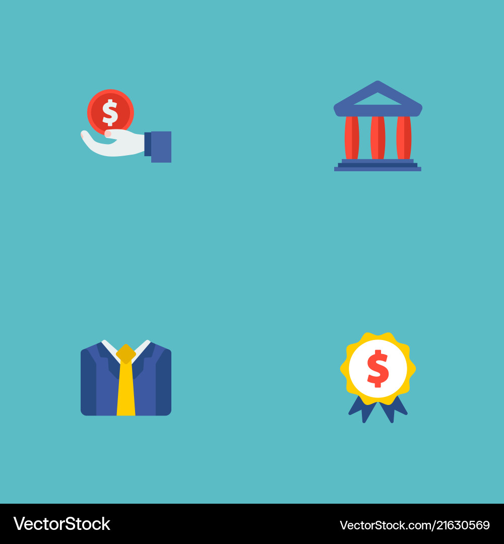Set analytics icons flat style symbols Royalty Free Vector