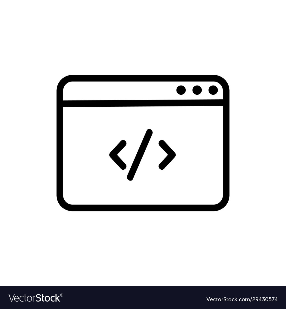 Code programming icon isolated contour Royalty Free Vector