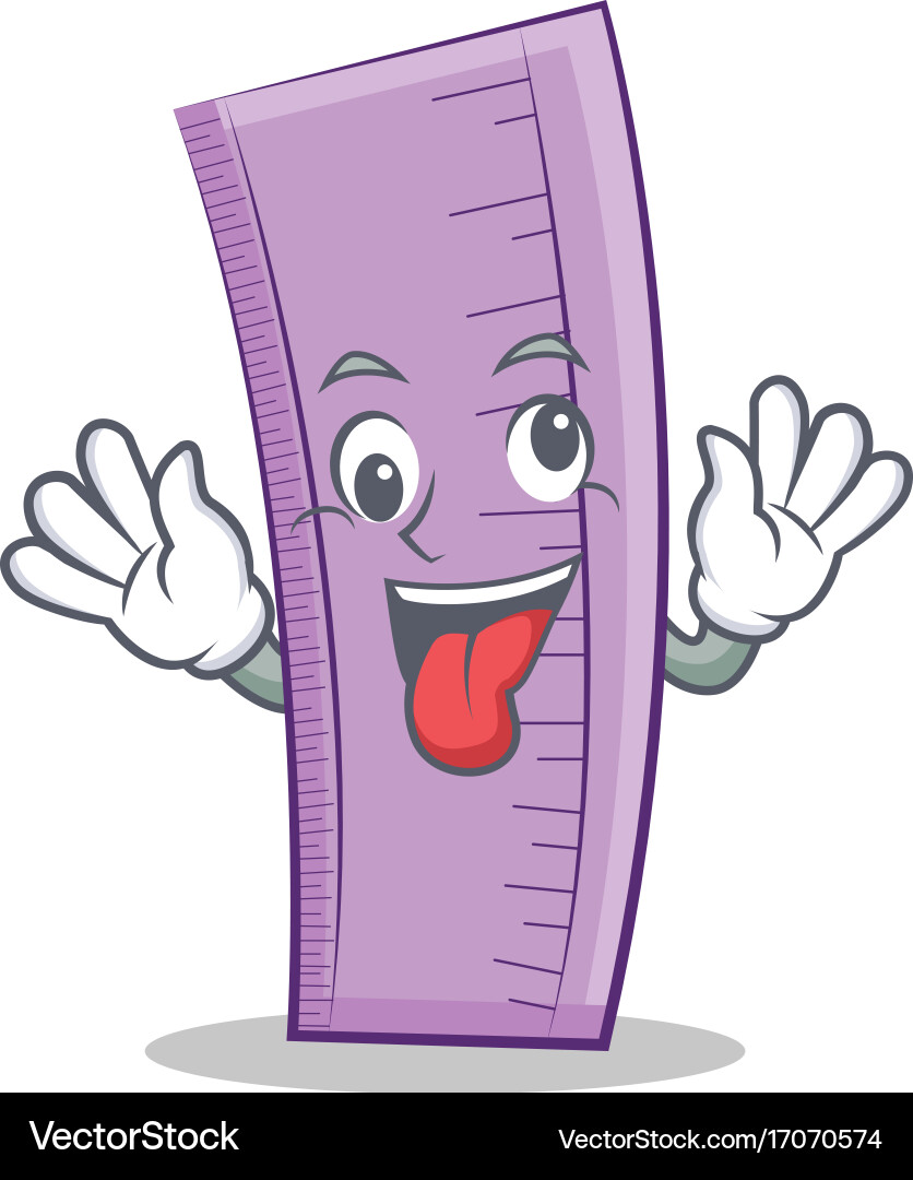 Crazy ruler character cartoon style Royalty Free Vector